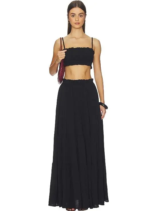 MORE TO COME Mora Maxi Skirt Set - Black