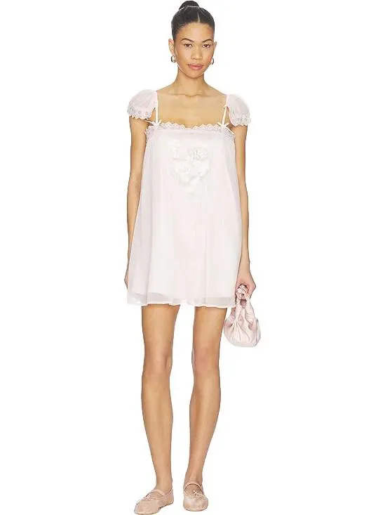 For Love & Lemons Rae Rose Mini Dress - Pink