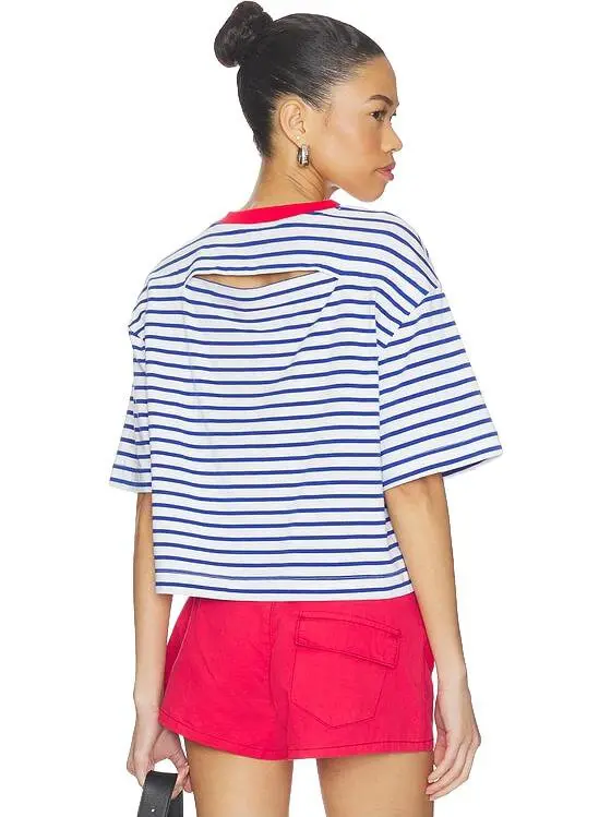 PISTOLA Mae Cropped Tee Shirt - Maritime Red
