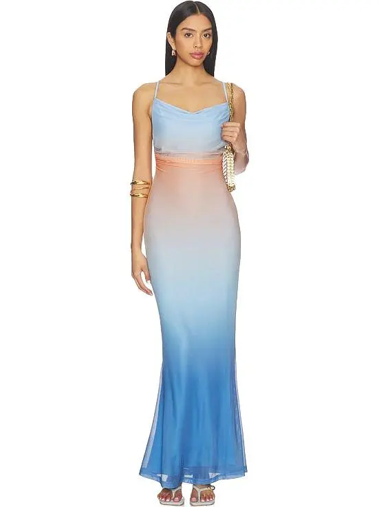 Minkpink Solstice Ombre Mesh Maxi Dress - Multi Ombre