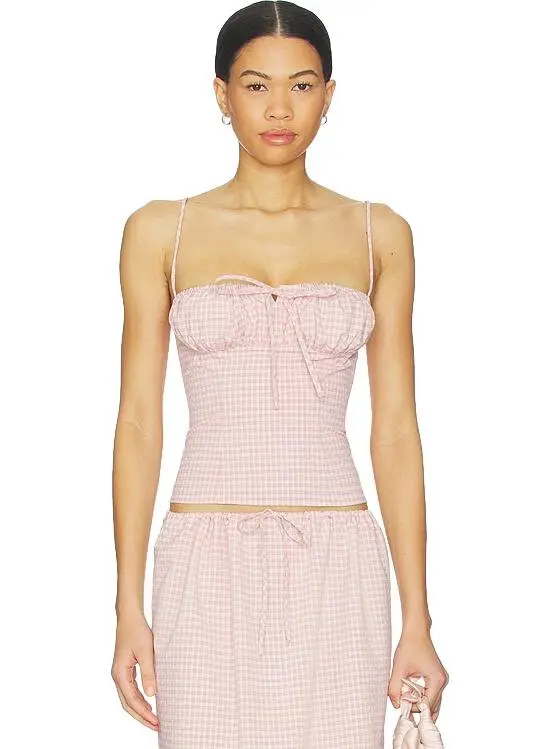 MORE TO COME Luciya Cami Top - Pink Plaid