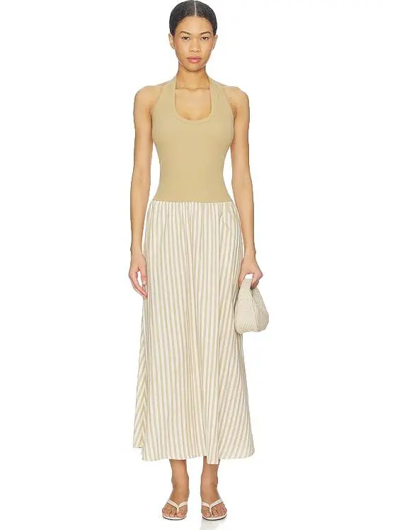 Lna Hart Halter Dress - Sandbar Stripe