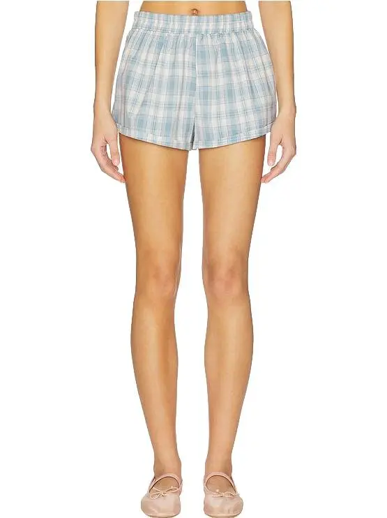 MORE TO COME Thatcher Short - Blue Plaid