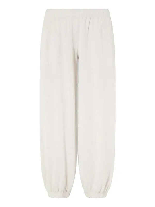 Suzie Kondi Paxos Cotton-blend Terry Track Pants - Neutrals