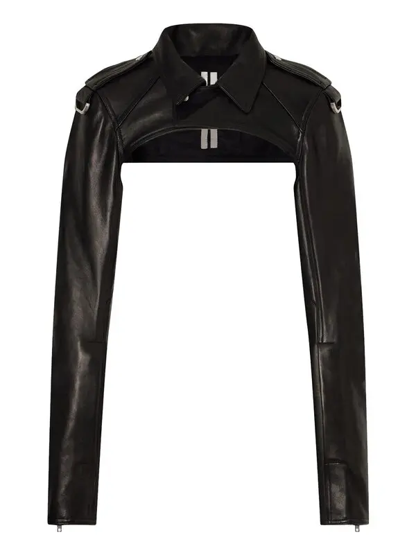 Rick Owens Leather Biker Jacket - Black
