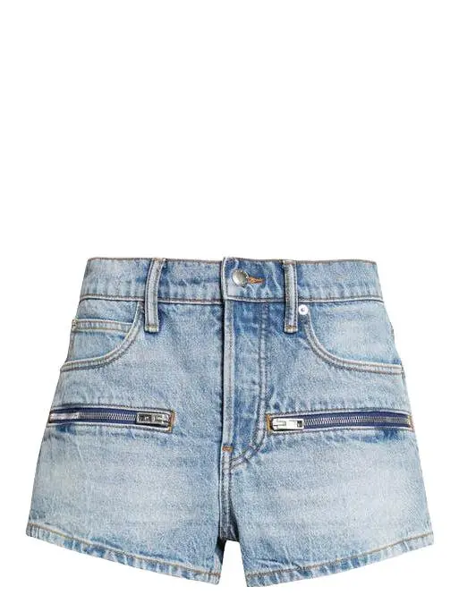 Alexander Wang Silk Undie Denim Shorts - Authentic Light Indigo