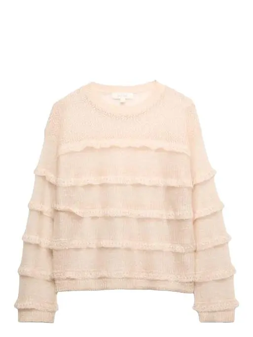 PER UNA BY M&S Sheer Ruffle Jumper - Oyster Pink