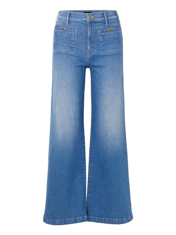 MOTHER Stashed Hustler Roller Sneak High-rise Bootcut Jeans - Blue