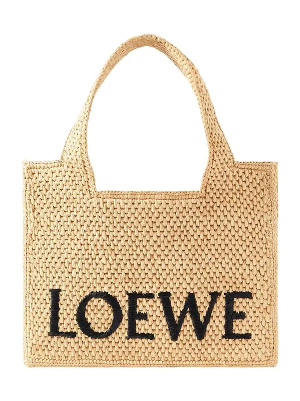 Loewe Paula's Ibiza Embroidered Raffia Tote - Neutrals