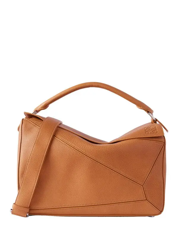 Loewe Puzzle Large Textured-leather Shoulder Bag - Brown