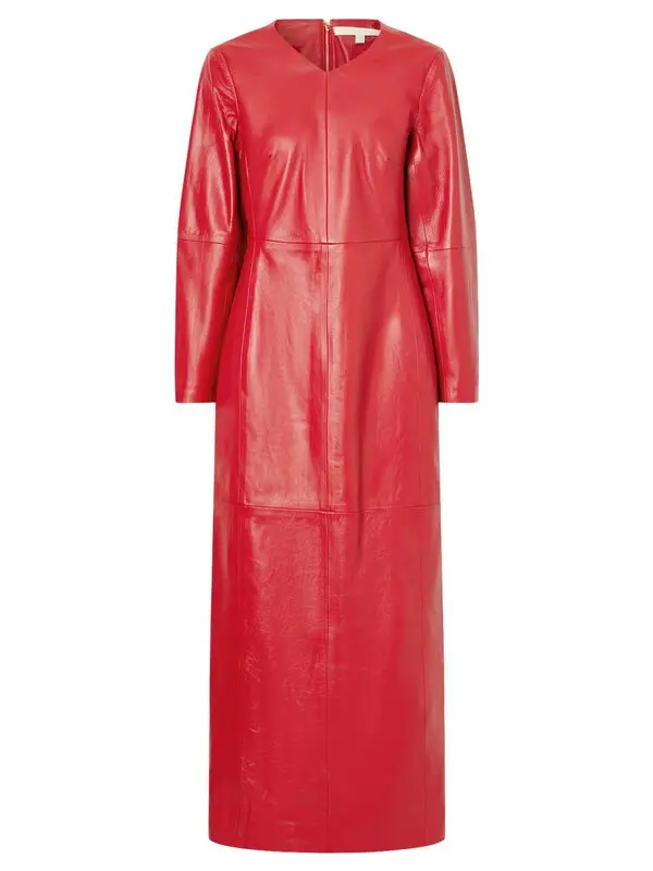 RÙADH The Adris Leather Maxi Dress - Red