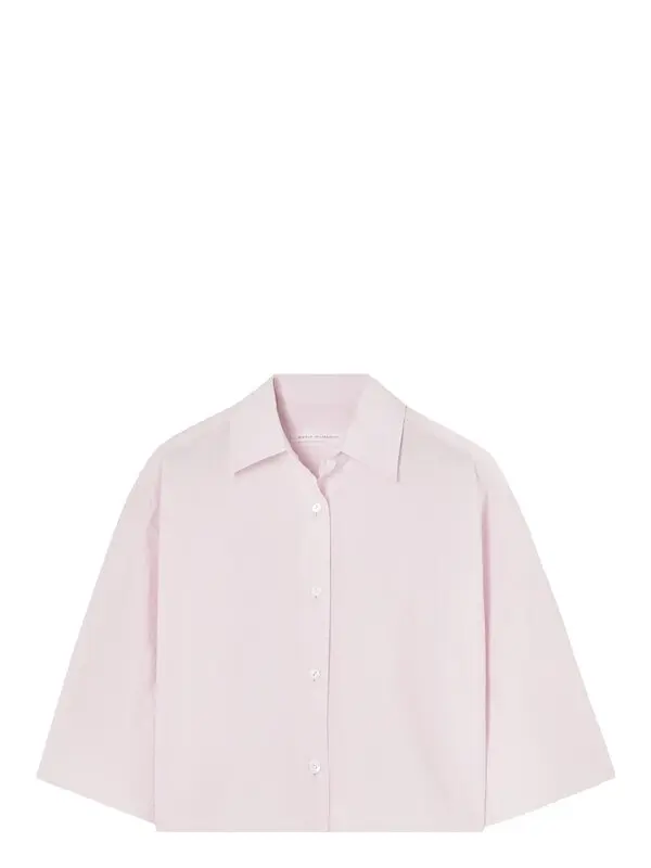 Maria Mcmanus Cropped Organic Cotton-poplin Shirt - Pink