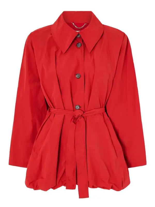 Magda Butrym Belted Crinkled-shell Jacket - Red