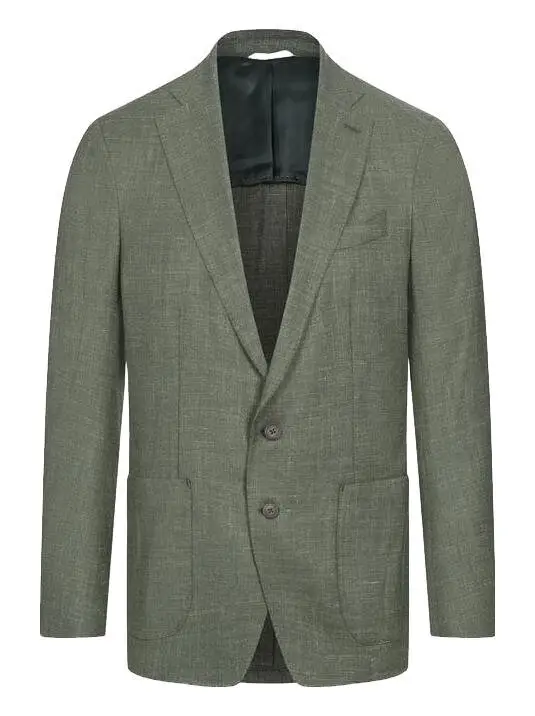 EMANUEL BERG Slub Wool And Silk-blend Sport Coat - Dark Green