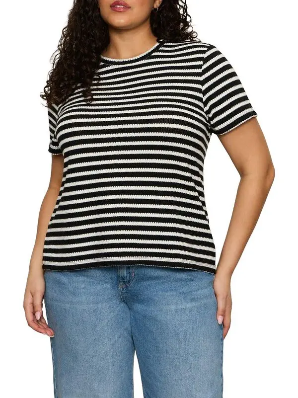 Sanctuary Striped Relaxed Fit T-shirt - White/black Stripe