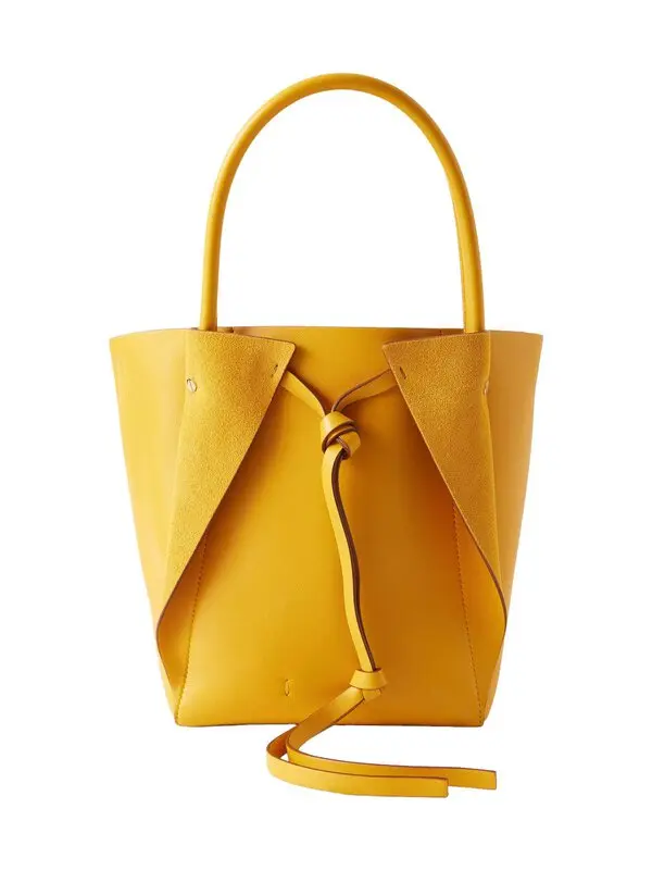 Gabriela Hearst Marija Small Suede And Leather Tote - Yellow