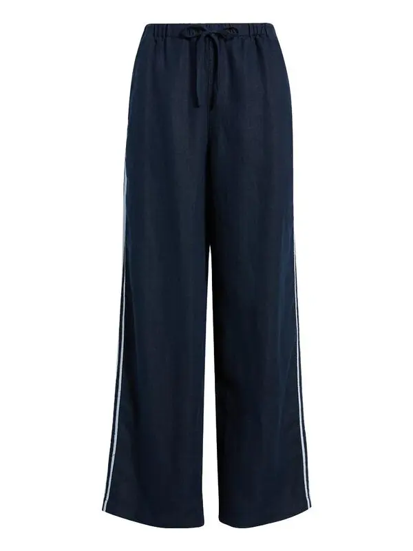 Madewell Linen Track Pants - Classic Navy