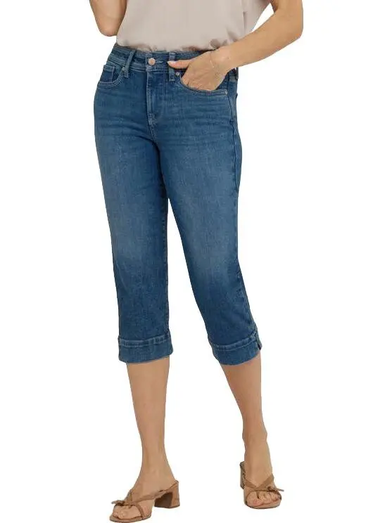 NYDJ Marilyn Triple Stitch Crop Straight Leg Jeans - Breezy Palms