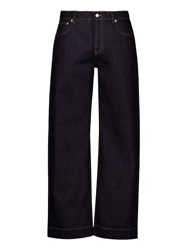 Alexander McQueen Indigo Wide-leg Denim Jeans - Blue