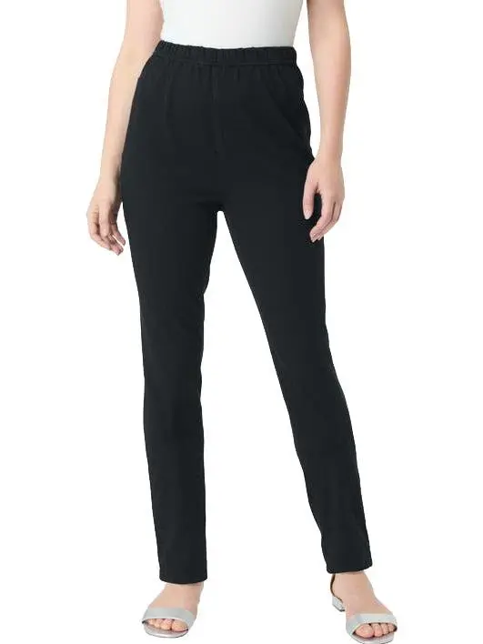 Roaman's Knit Jean Jeggings With Elasticized Waistband - Black