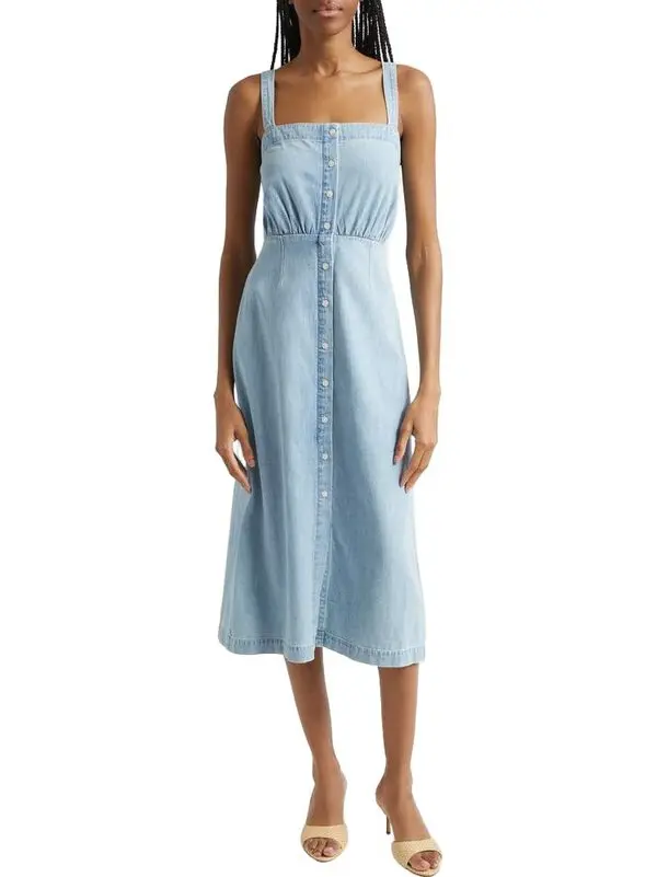 Veronica Beard Delondra Denim Sundress - Big Splash