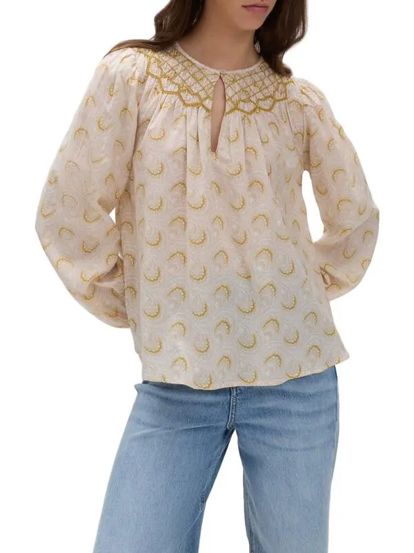 PER UNA BY M&S Embroidered Yoke Blouse - Yellow/multi