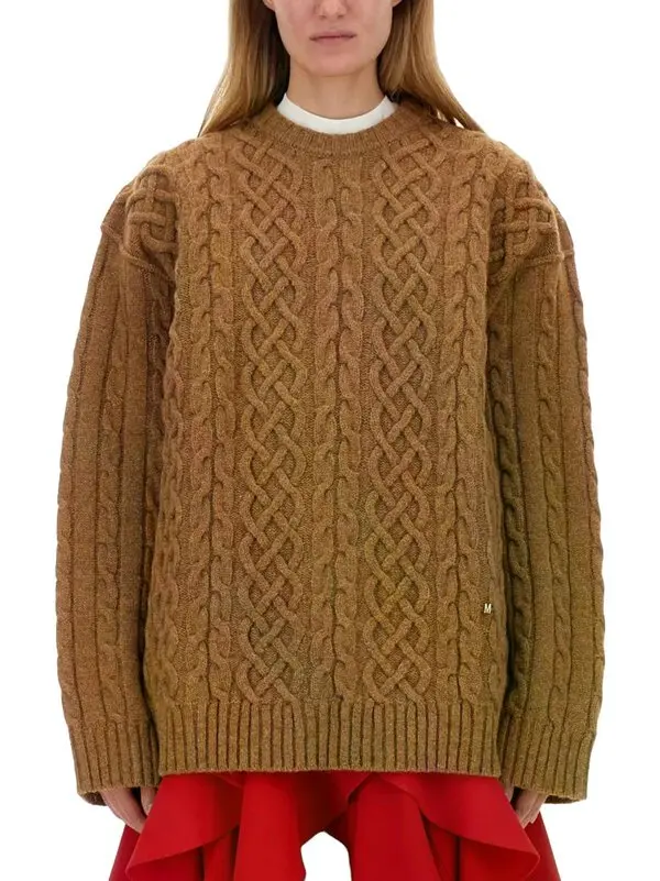 Moschino Cable-knit Oversized Jumper - Brown