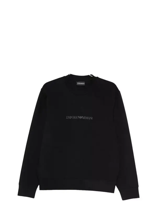 Emporio Armani Cotton Logo Sweatshirt - Black