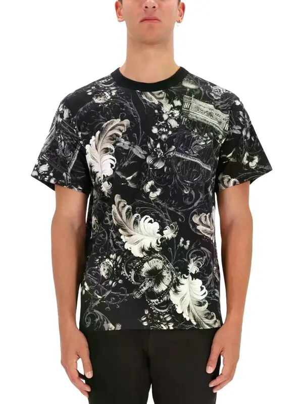 Versace Floral-print T-shirt - Black
