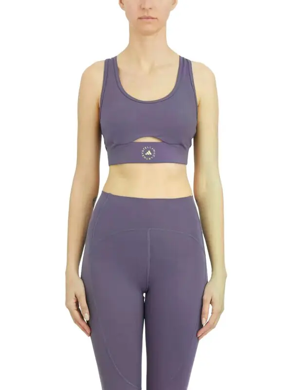 Adidas By Stella McCartney Logo-detail Strap Sports Bra - Purple