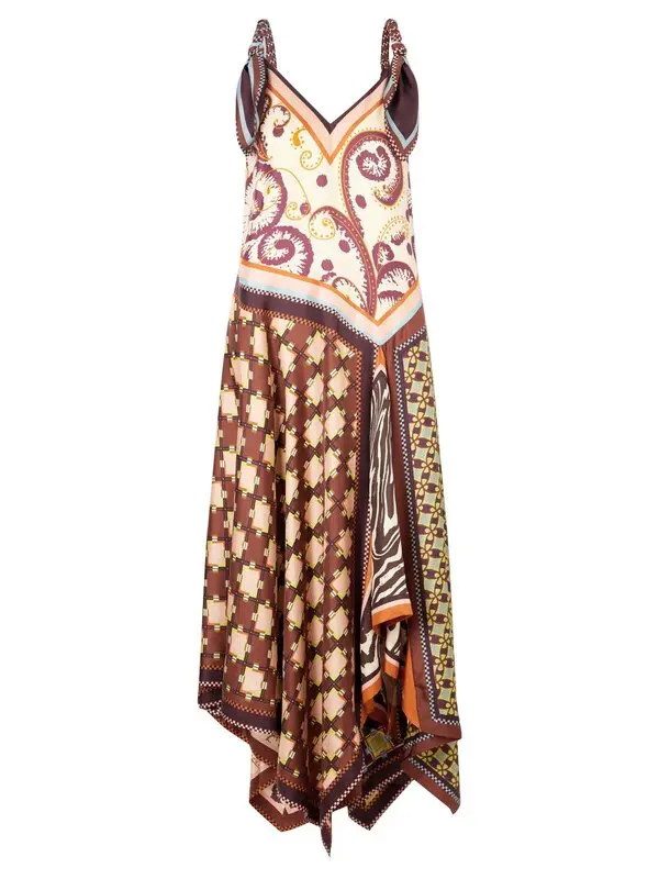 ALEMAIS Wilson Silk Twill Midi Dress - Multi