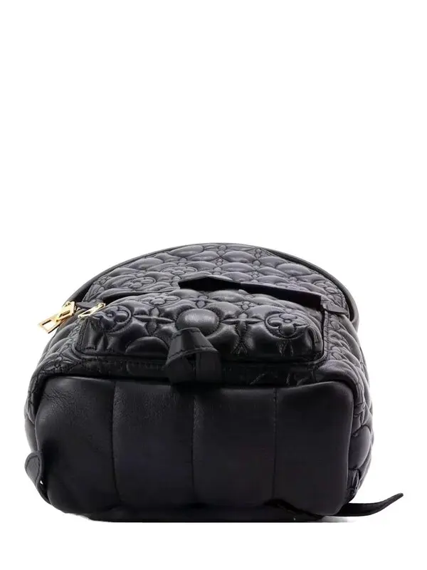 LOUIS VUITTON Palm Springs Malletage Flower Lambskin Pm Backpack - Black