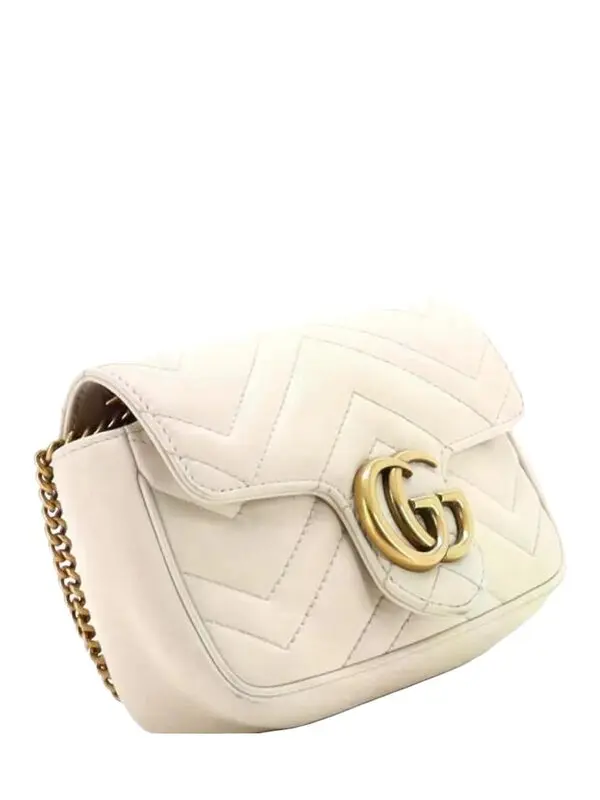 Gucci Gg Marmont Super Mini Crossbody Bag - White