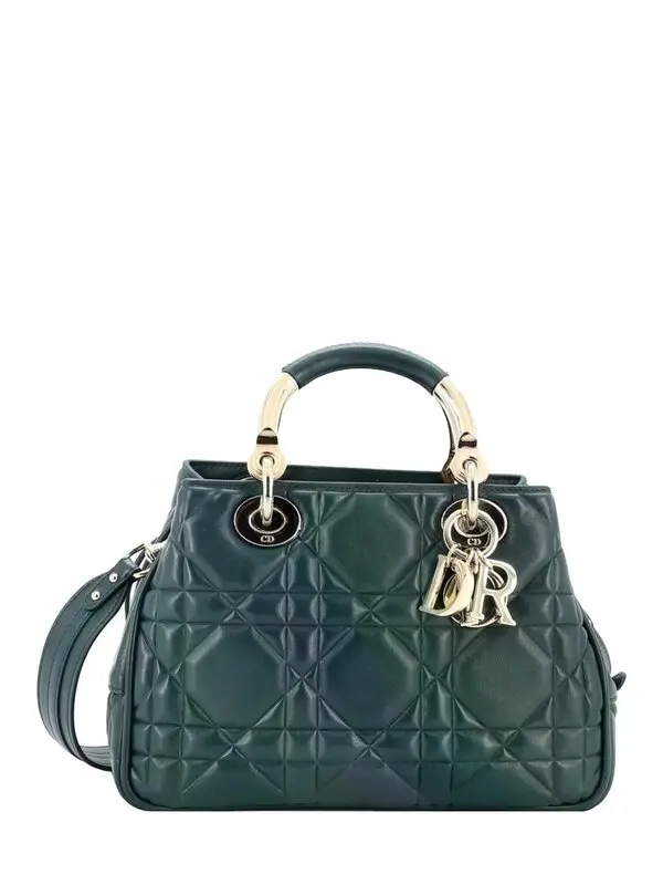 Dior Lady 95.22 Small Crossbody Bag Cannage Embossed Leather - Green