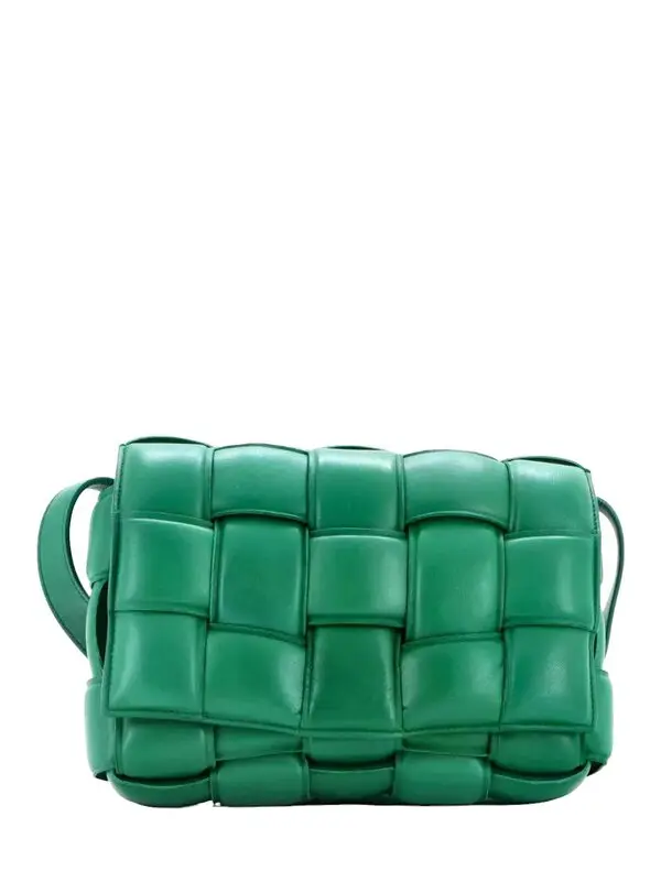 Bottega Veneta Cassette Padded Maxi Intrecciato Leather Crossbody Bag - Green