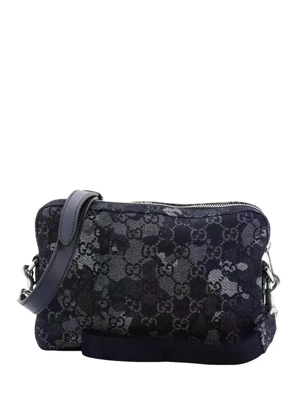 Gucci Convertible Camouflage Gg Denim Crossbody Bag - Blue