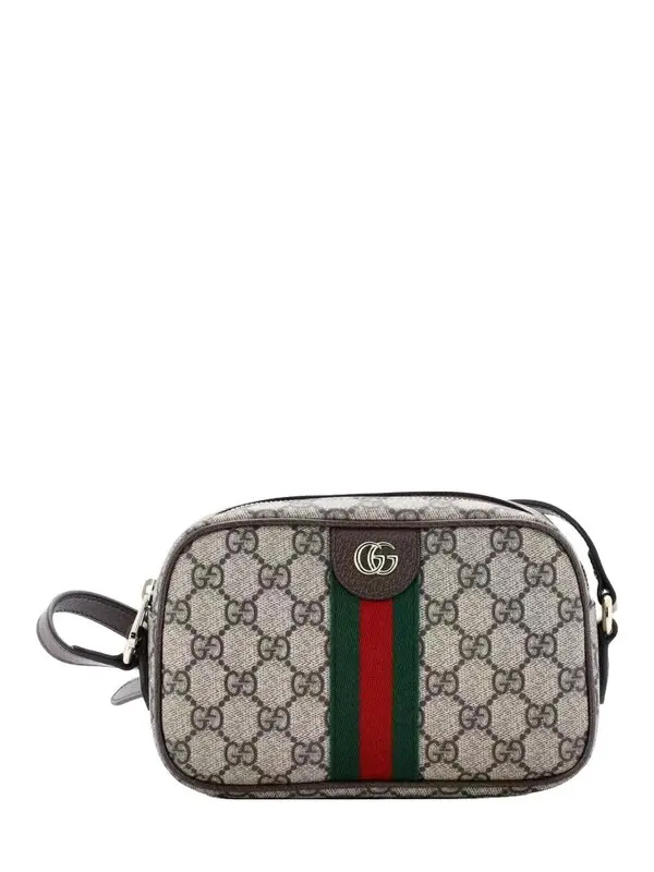 Gucci Ophidia Camera Bag Gg Coated Canvas - Brown