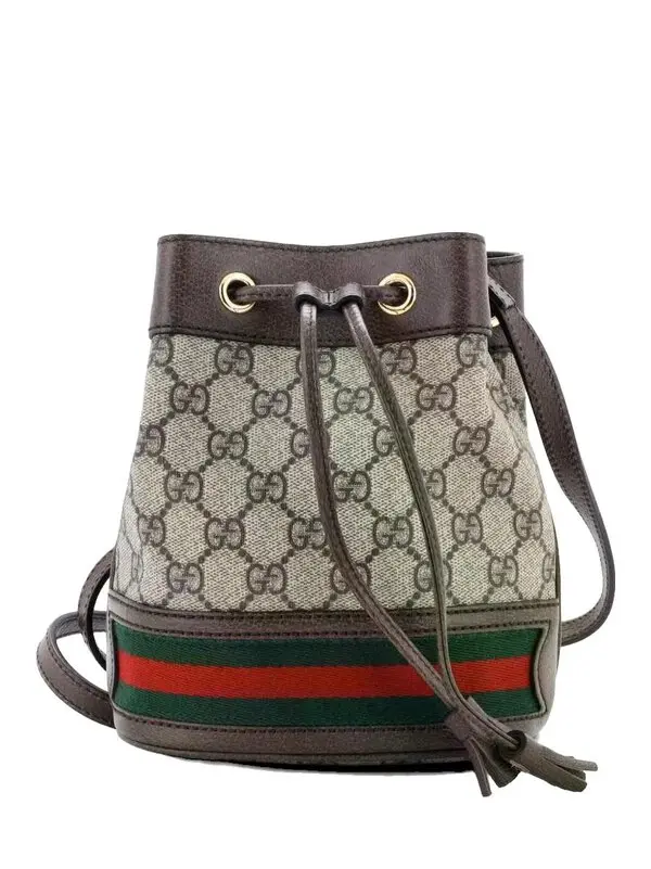 Gucci Ophidia Gg Coated Canvas Mini Bucket Bag - Brown