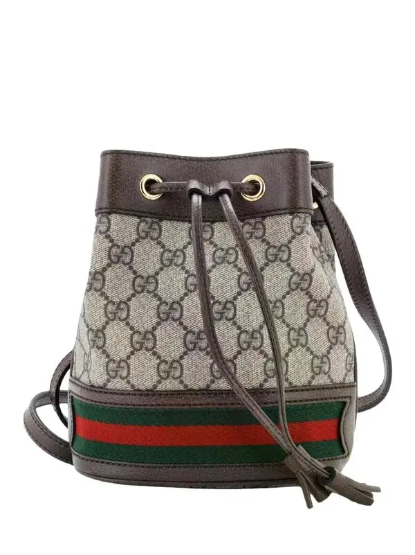 Gucci Ophidia Gg Coated Canvas Mini Bucket Bag - Brown