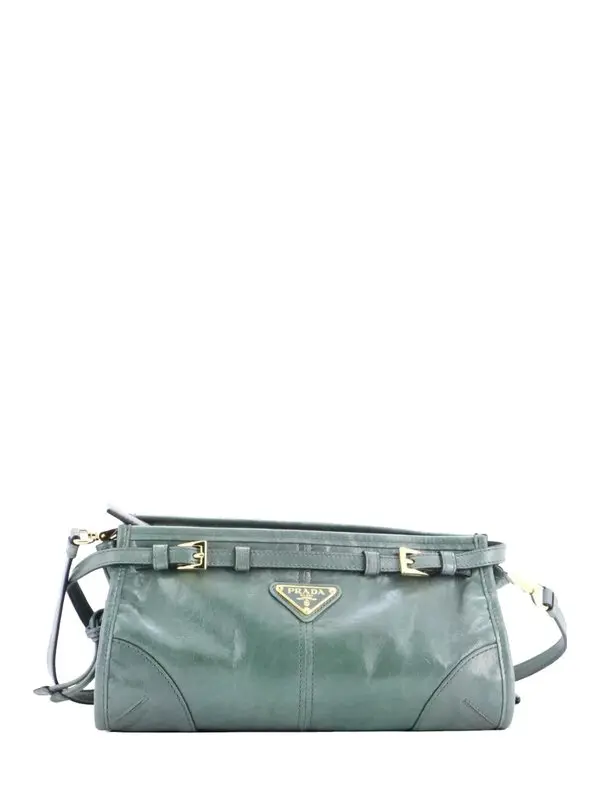 Prada Bonnie Leather Handbag Small Crossbody Bag - Green