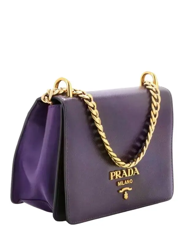 Prada Chain Flap Bag Vernice Saffiano Leather Small - Purple