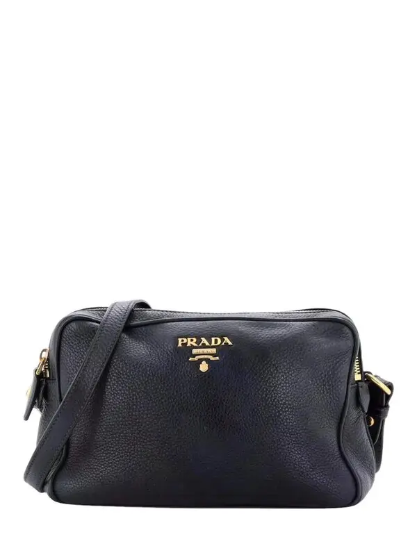Prada Double Zip Camera Crossbody Bag - Black