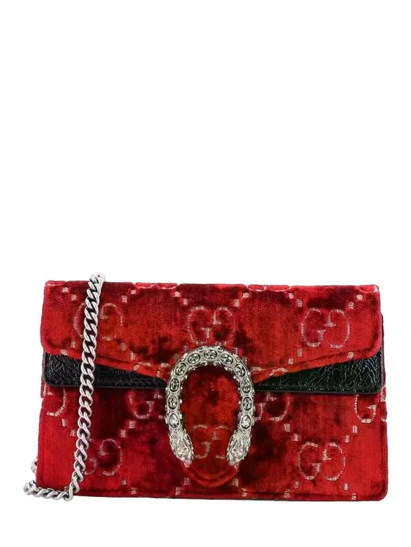Gucci Dionysus Velvet Super Mini Crossbody Bag - Red