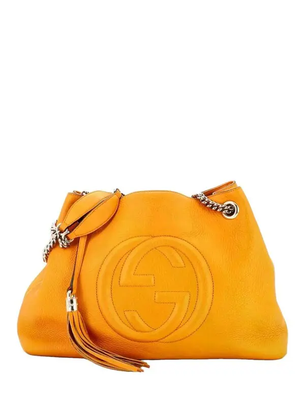 Gucci Soho Chain Strap Leather Medium Shoulder Bag - Orange