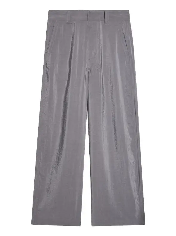LEMAIRE High Waist Silk Blend Trousers - Aluminium