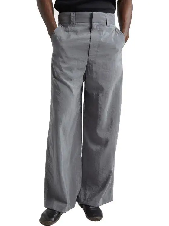LEMAIRE High Waist Silk Blend Trousers - Aluminium
