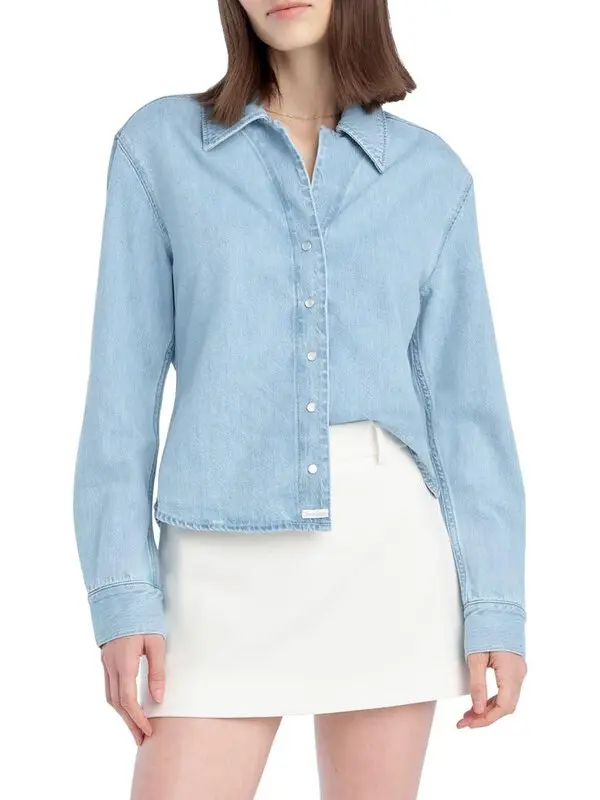 FAVORITE DAUGHTER The Ace Denim Snap-front Top - Westwood