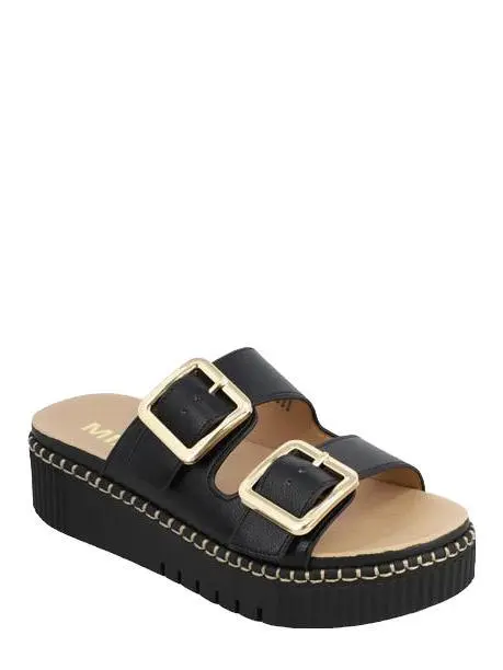 Mia Jacinta Buckle Strap Platform Sandals - Black