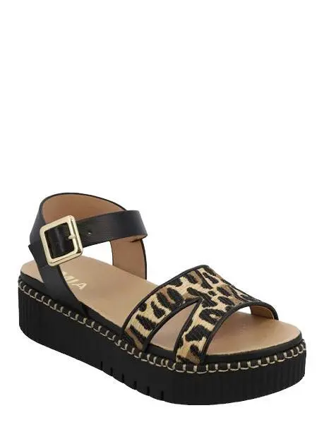 Mia Jaiden Ankle Strap Sandal - Leopard/black