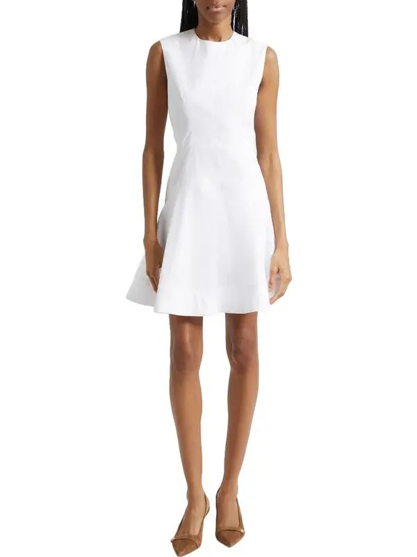 Veronica Beard Karrigan Sleeveless Stretch Cotton Minidress - White